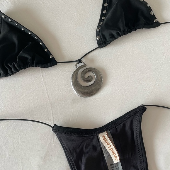 Jaded London | Swim | Jaded London Helix Studded Black Bikini Set ...